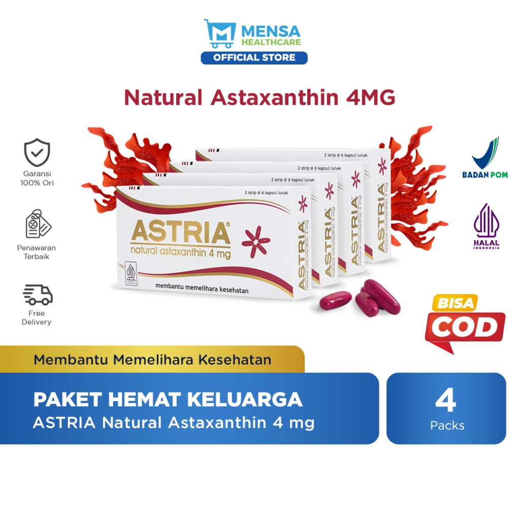 Jual [Bundle Hemat] ASTRIA Suplemen Antioksidan Natural Astaxanthin 4mg ...
