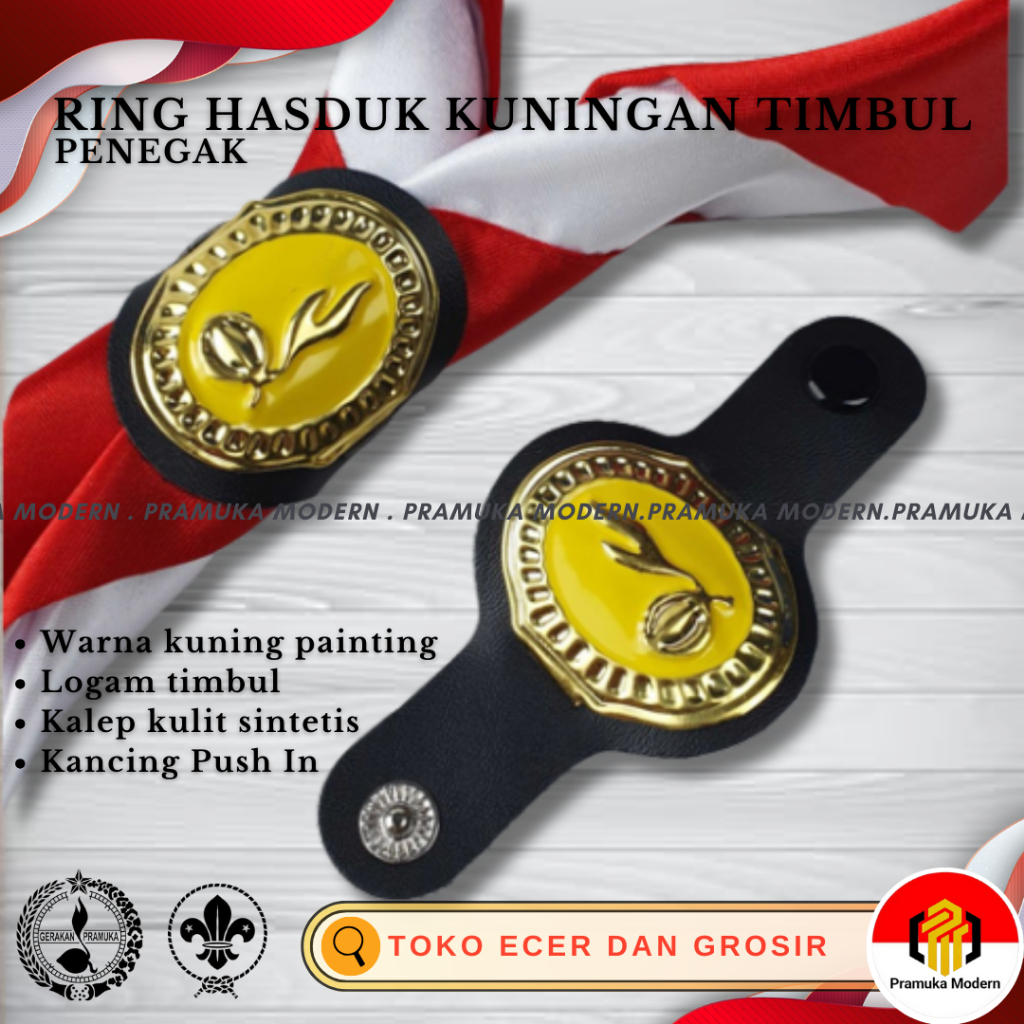 Jual Ring hasduk penegak kuningan timbul / ring hasduk pramuka penegak ...