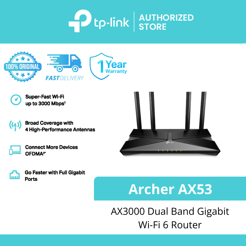 Jual TP Link Archer AX53 AX3000 wifi 6 dual band wifi sharer wireless ...