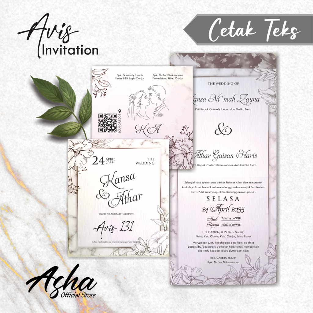 Jual UNDANGAN PERNIKAHAN MURAH ELEGAN - UNDANGAN NIKAH BLANKO AVIS ALL ...