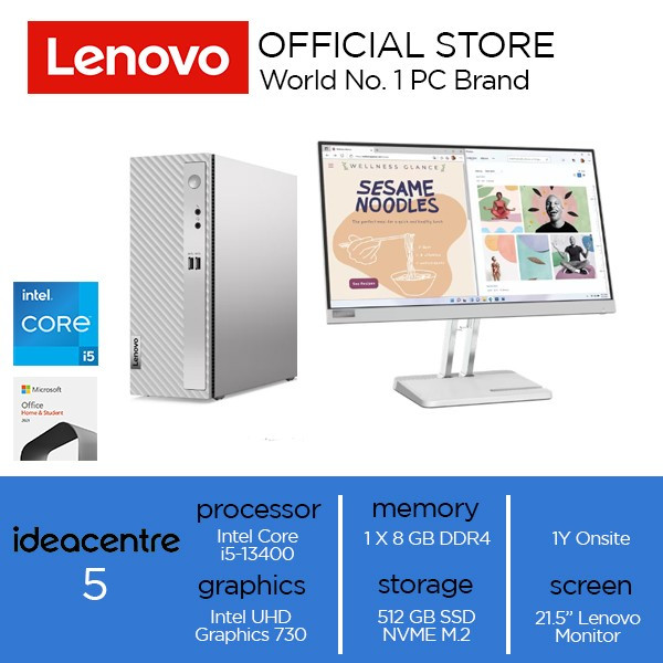 Jual PC LENOVO IDEAPAD 5 90VK000FID CI5-13400/8GB/512GB/21.5/WIN11 ...