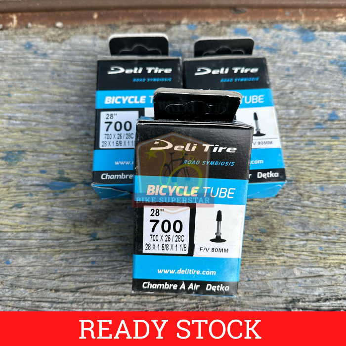 Jual Ban Dalam Sepeda 700 x 25 / 28 c Swallow Deli Tire FV Pentil Presta 8 cm 80 mm | Shopee ...