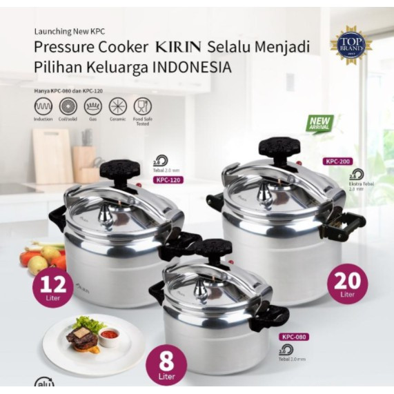 Jual KIRIN Panci Presto Tebal Kapasitas 12 Liter KPC-120 Original | Shopee Indonesia
