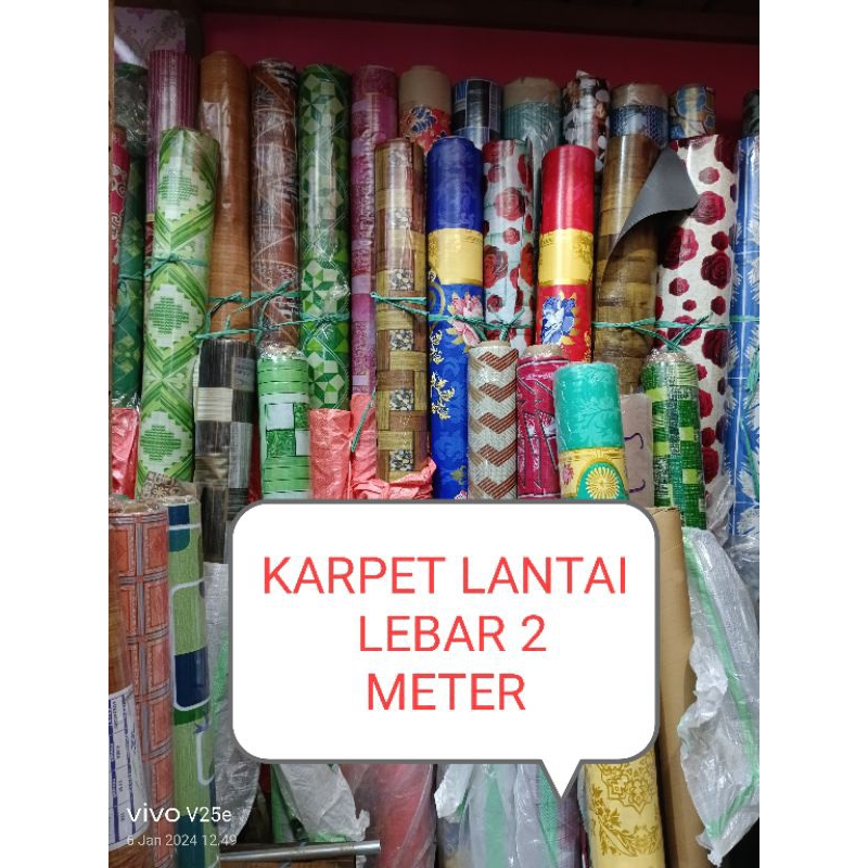 Jual karpet lantai plastik meteran lebar 2 m vinyl lantai Karpet tikar ...