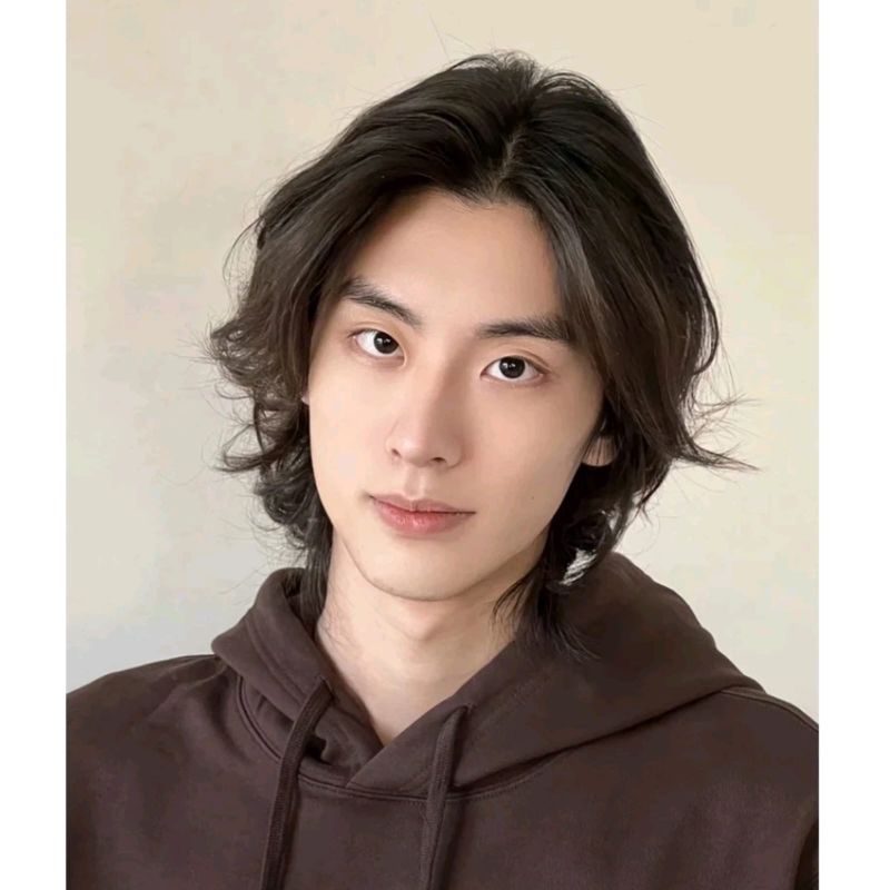 Jual Wig Pria Rambut Gondrong Rapi Belahan Tengah Paten Warna Hitam