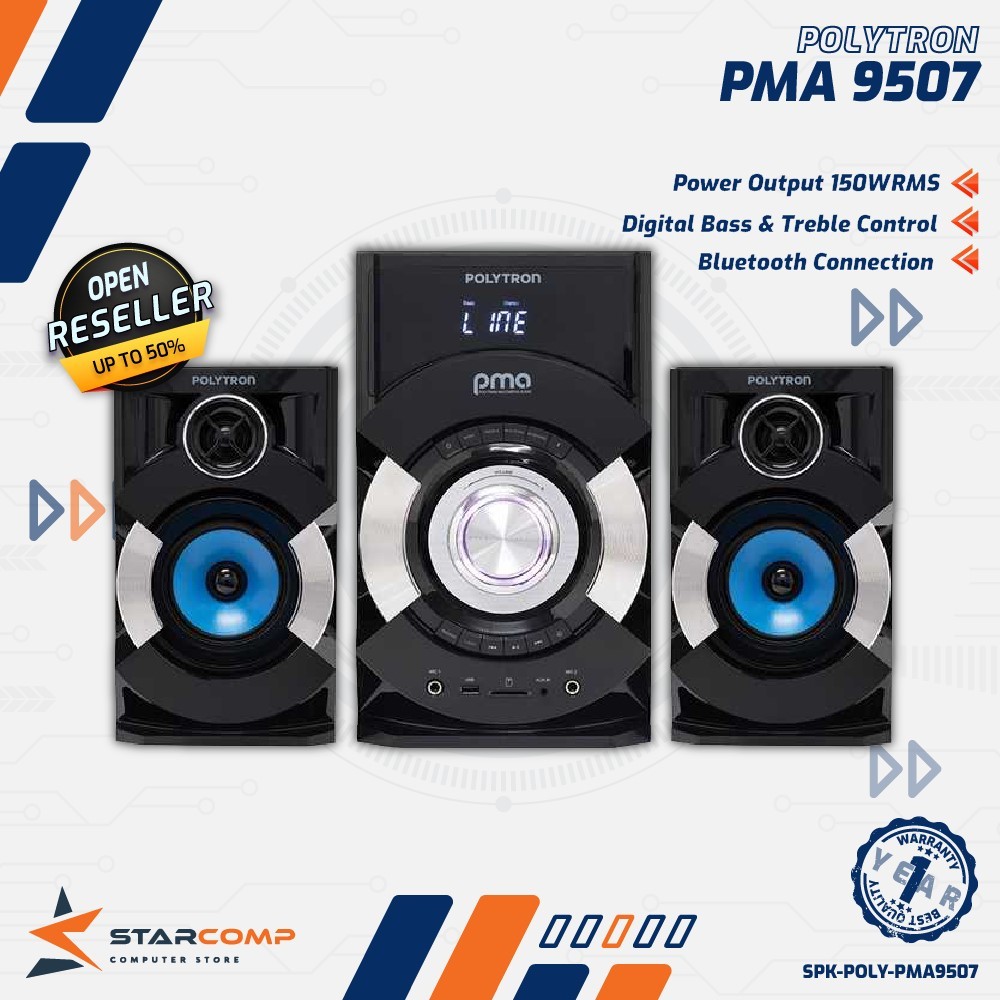 Jual POLYTRON SPEAKER PMA9507 / PMA 9507 (BLUETOOTH / KARAOKE / AUX) | Shopee Indonesia