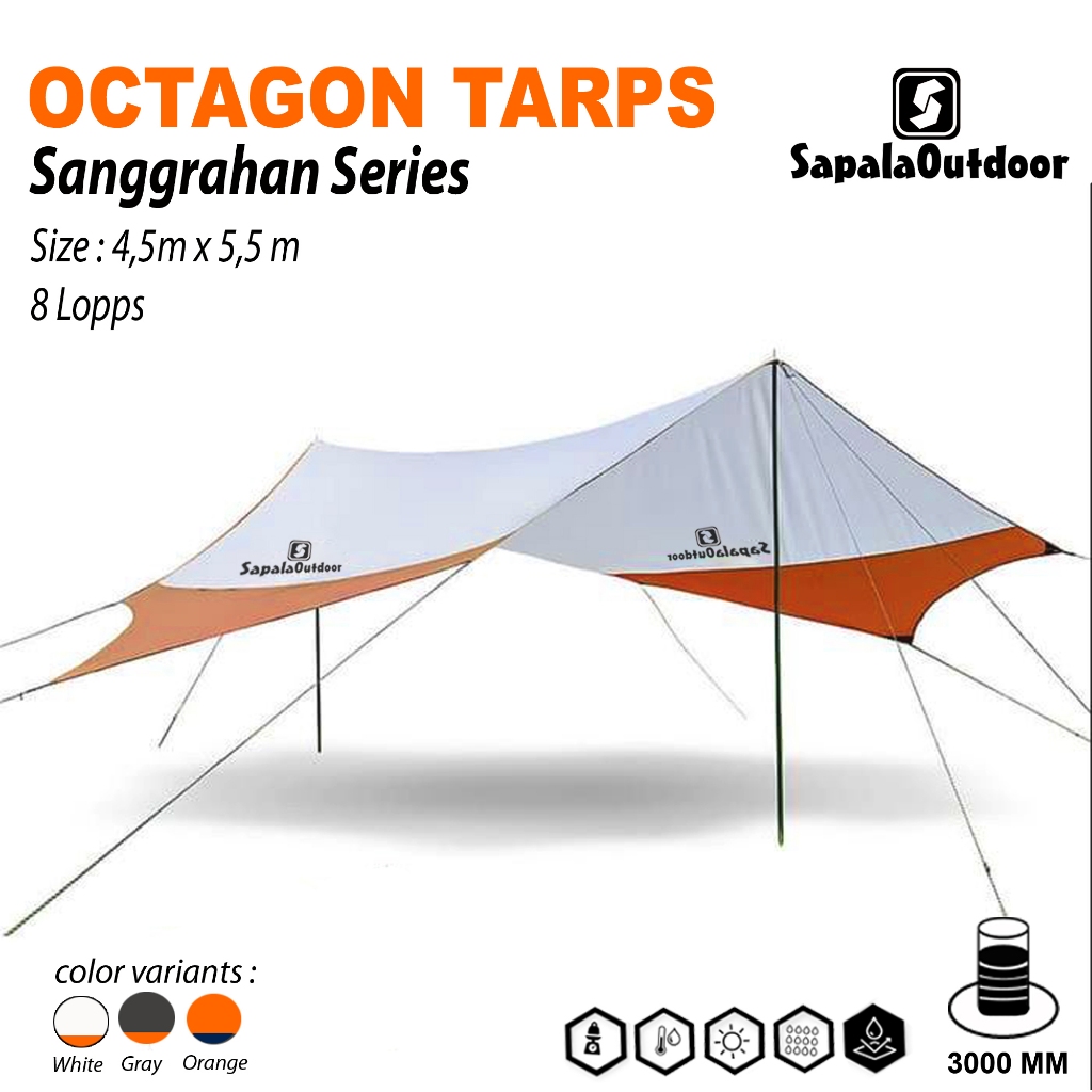 Jual Flysheet Octagon Segi 8 Series Sanggrahan Camp 5,5 x 4,5 - Sapala ...