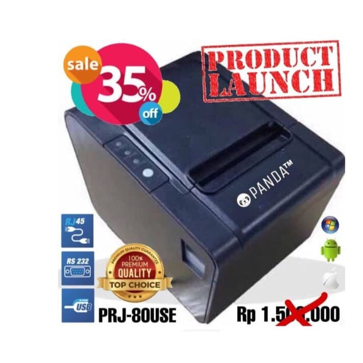 Jual PRINTER KASIR 80MM THERMAL PANDA PRJ-80USE (USB+SERIAL+LAN) POS MINI | Shopee Indonesia