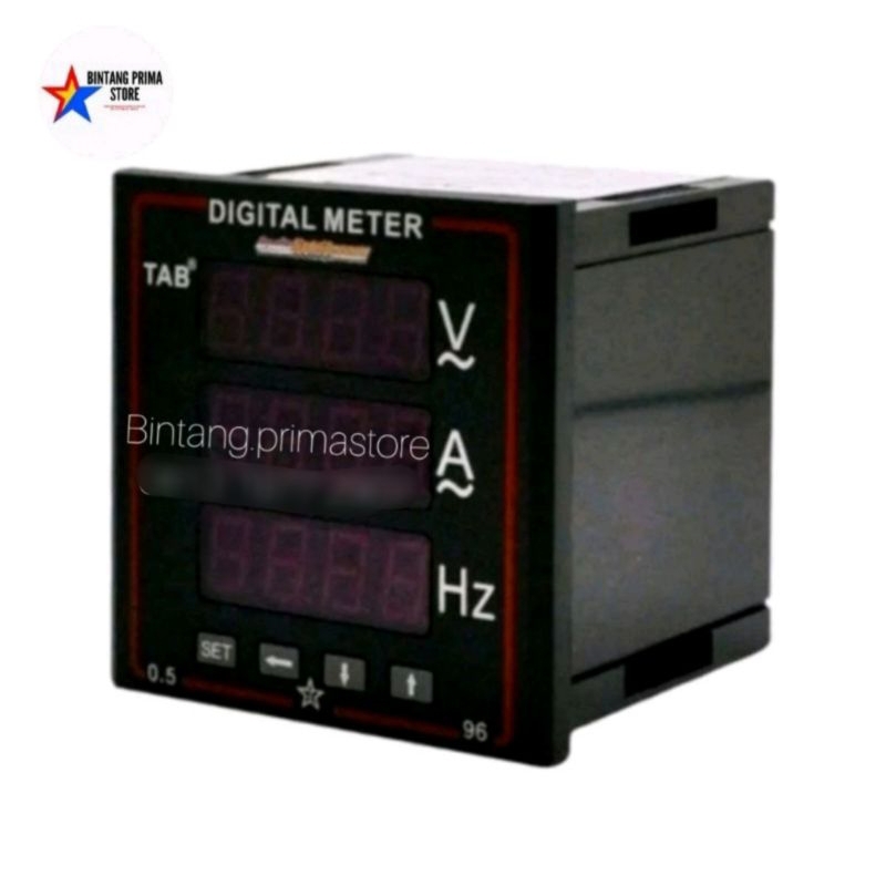 Jual Multimeter Digital 1 Phase 96x96 Combo Volt,Ampere,HZ Meter TAB | Shopee Indonesia
