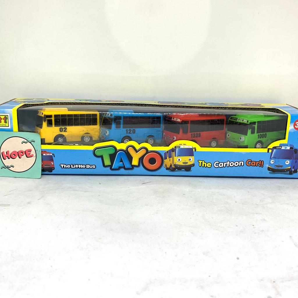Jual Mainan Mobil Tayo the Little Bus Pullback Set isi 4 pcs Opening ...