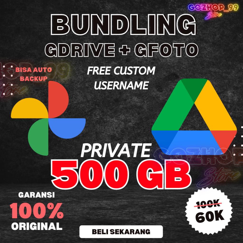 Jual Google Drive Unlimited Max 500GB 1TB 2TB PRIVATE KAPASITAS Bonus Google Photos 500 GB 1 TB ...