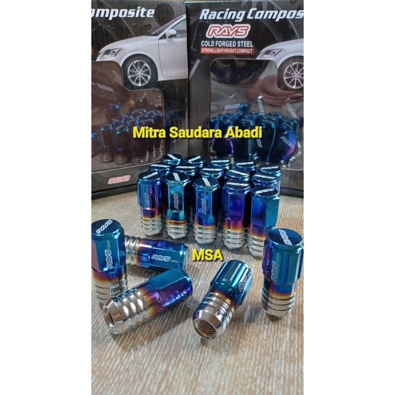 Jual Mur Roda Mobil Rays Compos 5cm Baut racing material besi baja ...