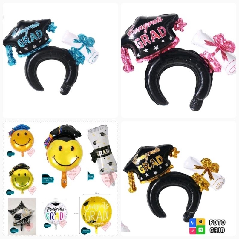 Jual BALON FOIL WISUDA toga /BALON hitam GRADUATION/BANNER WISUDA/balon ...