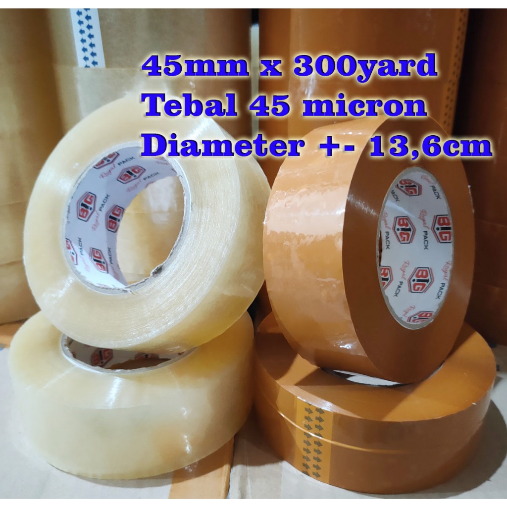 Jual Lakban Jumbo 45mm x 300yard 2 Inchi Kualitas Bagus 45 micron ...