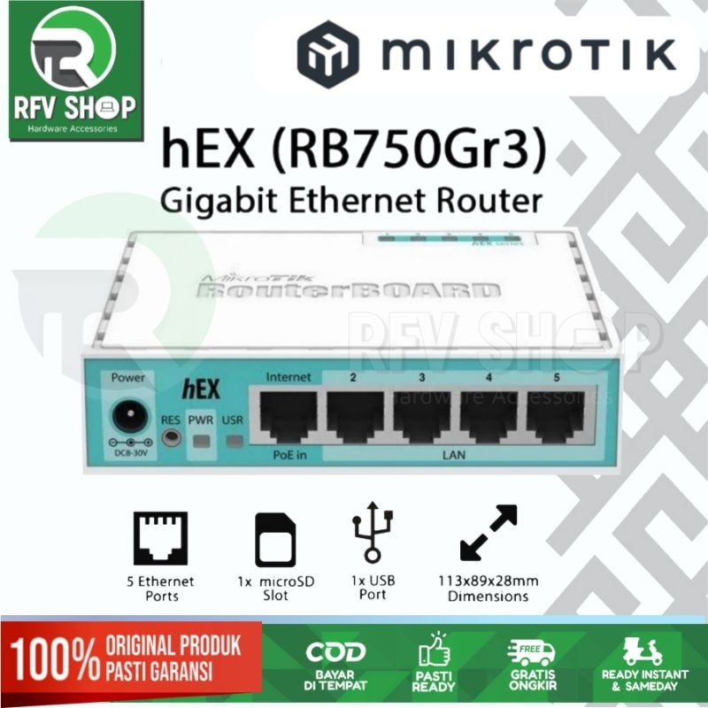 Jual Mikrotik Hex Rb750gr3 Router Mikrotik Rb 750 Gr3 Hex Rb 750gr3 Shopee Indonesia