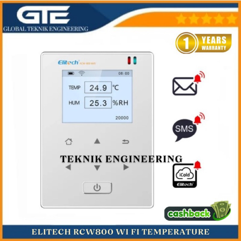 Jual Elitech RCW800 Wi Fi Temperature Humidity Data Logger WiFi RCW 800 ...