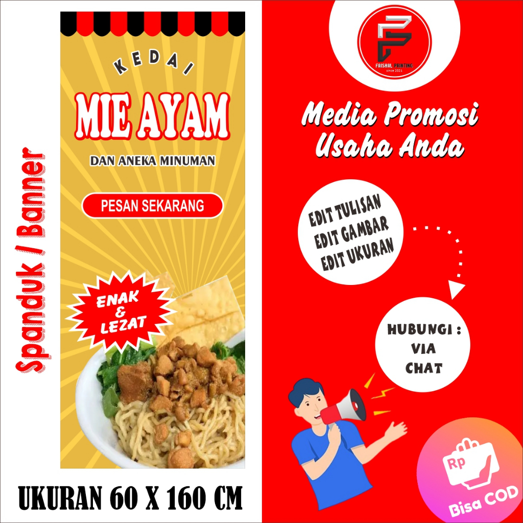 Jual Banner Kedai Mie Ayam / Spanduk Mie Ayam / Banner Mie Ayam ...