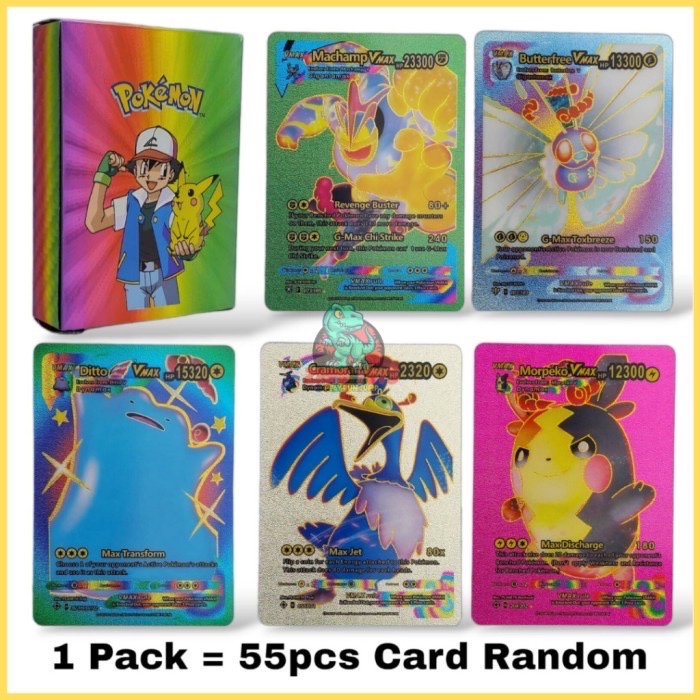 Jual Mainan POKEMON CARD 55pcs Kartu Koleksi Pokemon Emas Metal Pokemon ...