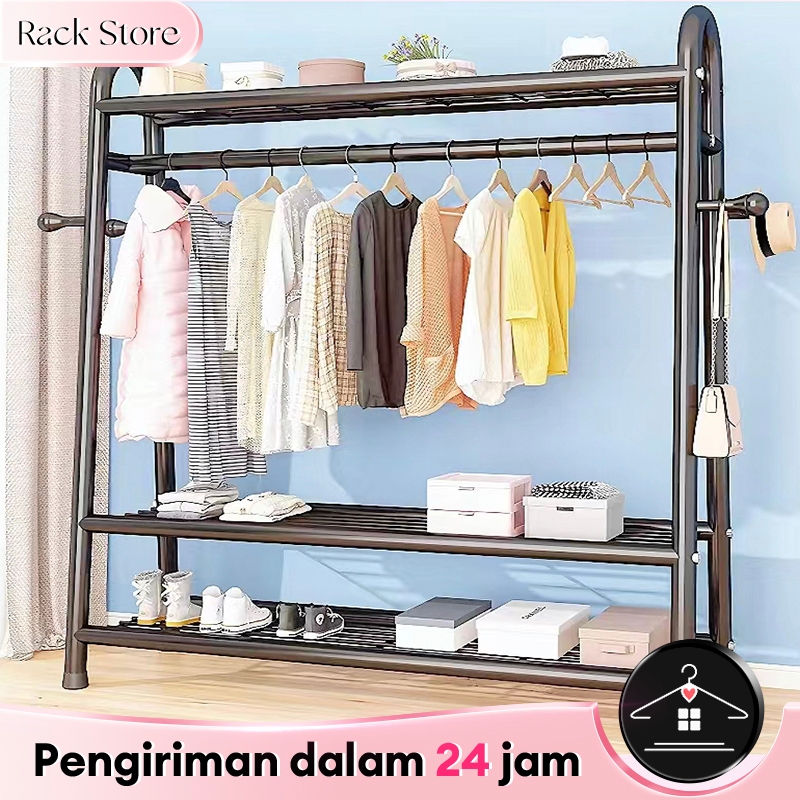 Jual Triangle Stand Hanger Rak Gantungan Baju Besi Rak Pakaian ...