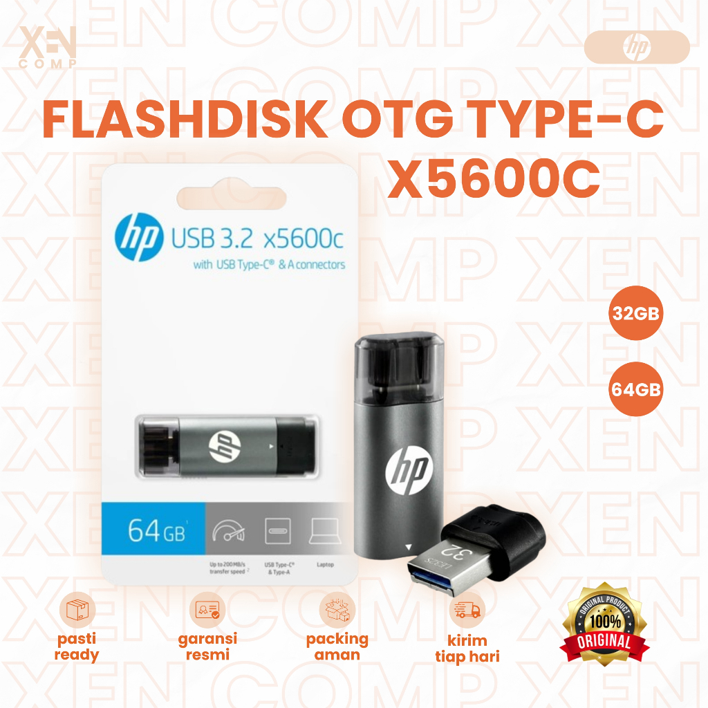 Jual Flashdisk HP x5600c Dual Drive OTG Type C 64GB | Shopee Indonesia