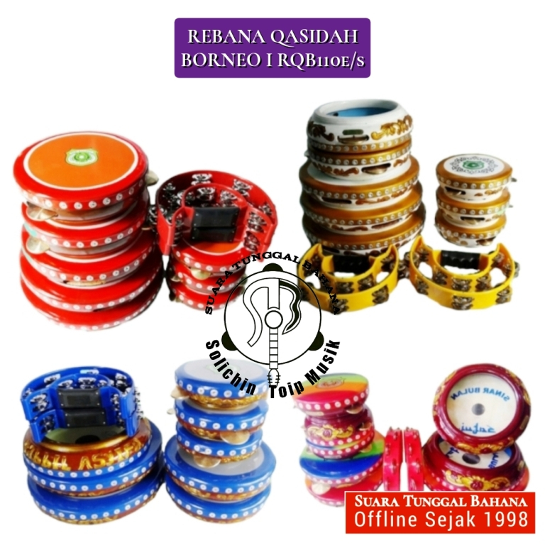 Jual (RQB110) Rebana Qosidah Lengkap 10 Pemain Esklusif Borneo I | Solichin Toip | Shopee Indonesia