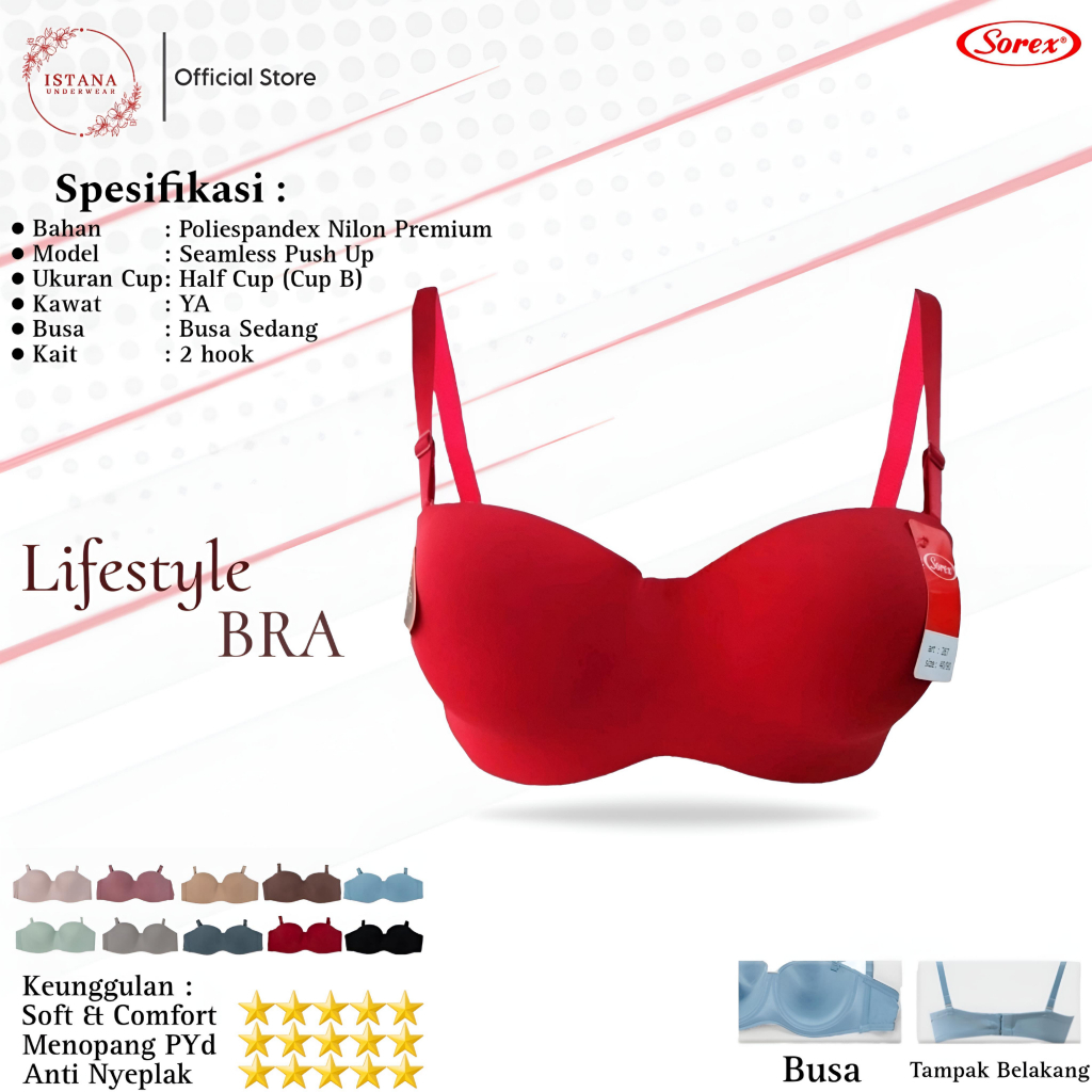 Jual Sorex Lifestyle Bra Busa Sedang Kawat kait 2 Setara Cup B BH 267 ...