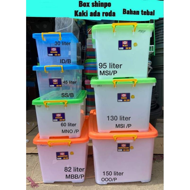 Jual CONTAINER BOX SHINPO TEBAL ukuran 95 liter | Shopee Indonesia