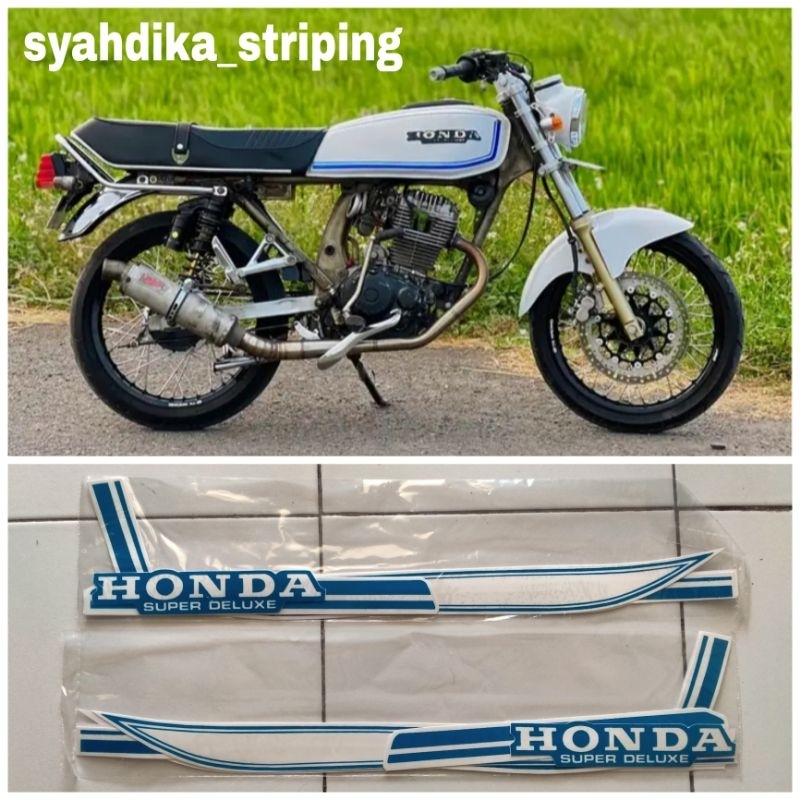 Jual STIKER STRIPING LIS BODY HONDA GL 125 GL-K GL 100 BIRU PUTIH ...