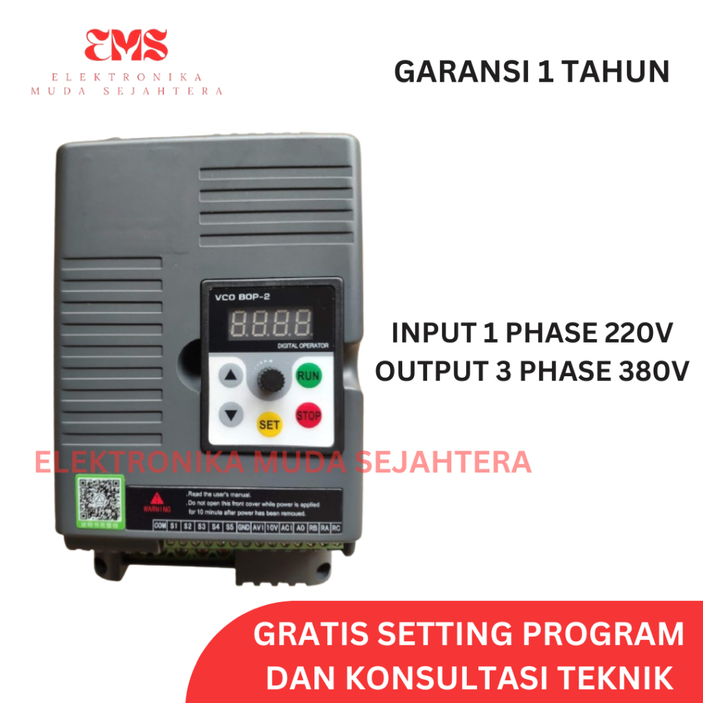 Jual INVERTER 4KW 5,5HP INPUT 220V 1PHASE OUTPUT 380V 3PHASE VFD SUSWE VARIABLE FREQUENCY DRIVE ...
