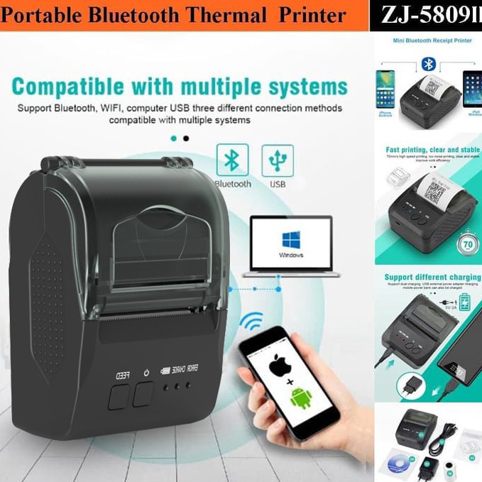 Jual Stok banyak MOBILE PRINTER BLUETOOTH THERMAL STRUK KASIRPPOB 58MM ZJIANG ZJ589II PRO RPP2N ...
