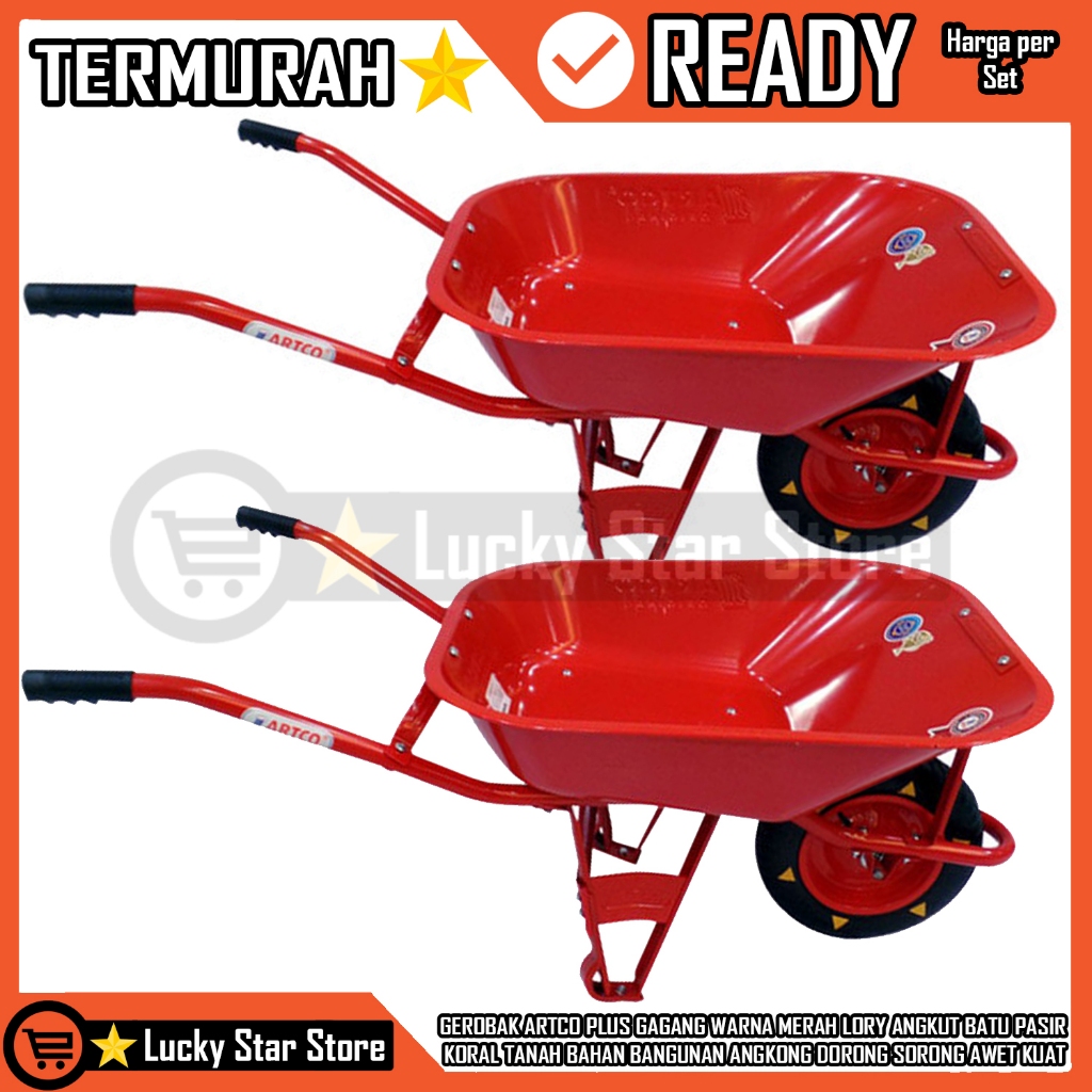 Jual [Kargo] GEROBAK ARTCO PLUS GAGANG WARNA MERAH LORY ANGKUT BATU ...
