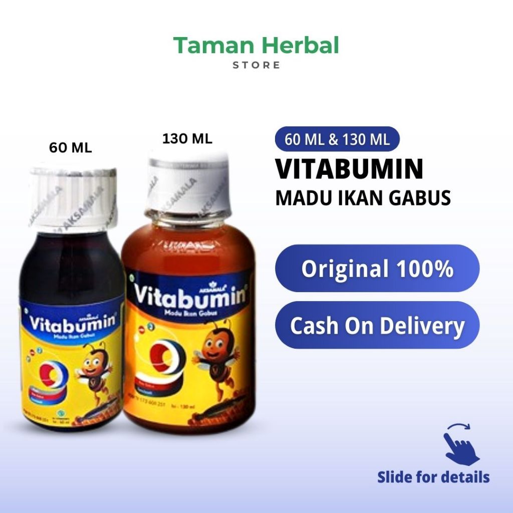 Jual Vitabumin Madu Ikan Gabus Albumin Original (60 ml & 130 ml) | Suplemen Penambah Nafsu Makan ...