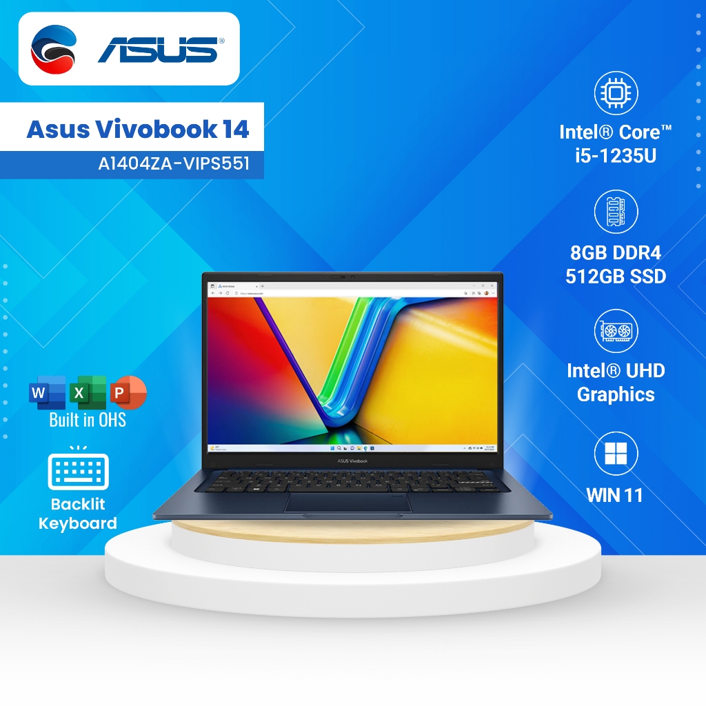 Jual ASUS Laptop A1404ZA VIPS551 Intel Core I5 1235U 8GB 512GB W11 ...