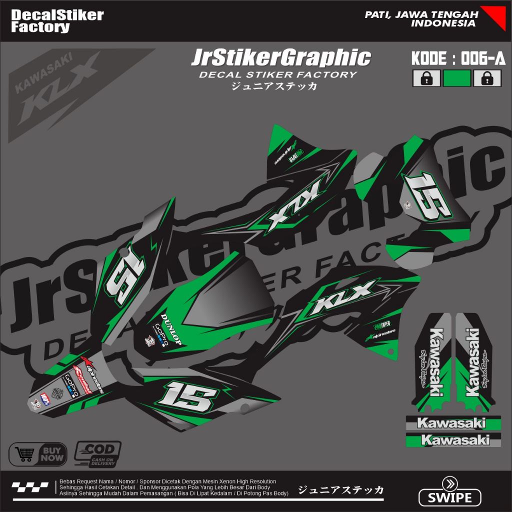 Jual (BISA COD) DECAL STICKER KLX 150 BF-G-SE- EXTREME FULLBODY-DEKAL ...