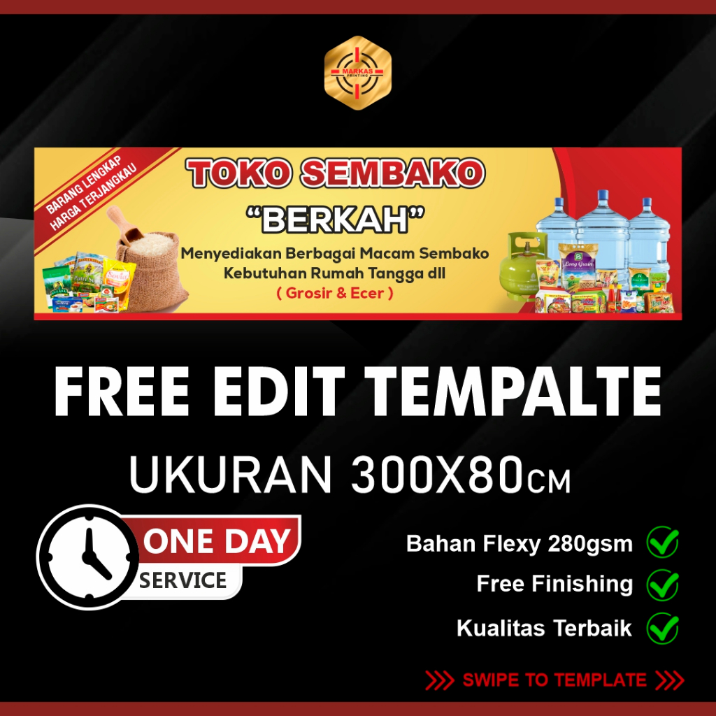 Jual [ 300x80 ] Banner Warung Sembako | Spanduk Jualan Sembako Custom ...
