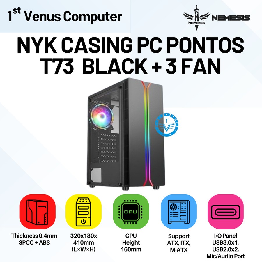 Jual PC Case NYK Nemesis PONTOS T73 / CASE11-NYK | Shopee Indonesia