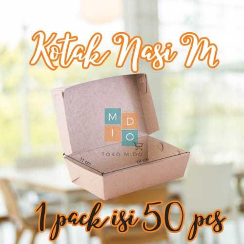 Jual Kotak Nasi Kertas ukuran M Paper Lunch Box Kraft Coklat Kotak ...