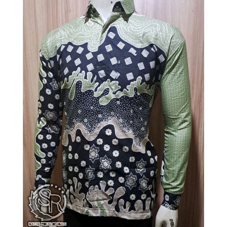 Jual ART W69T Baju Kemeja Batik Jagad Tresno Ijo Sage M L XL dan XXL ...