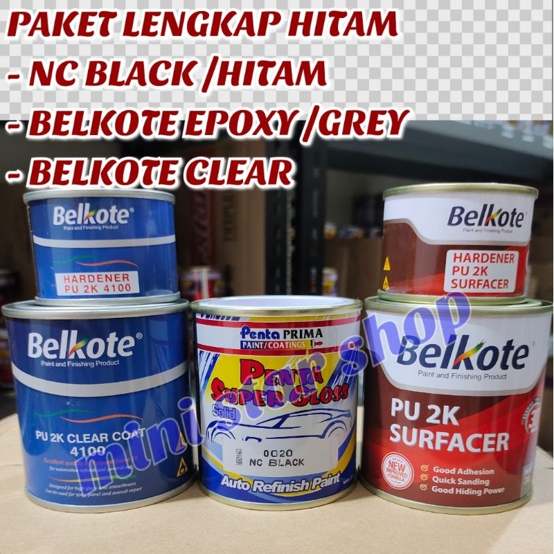 Jual PAKET LENGKAP NC SOLID BLACK/HITAM ,CAT PENTA SUPER GLOSS | Shopee ...
