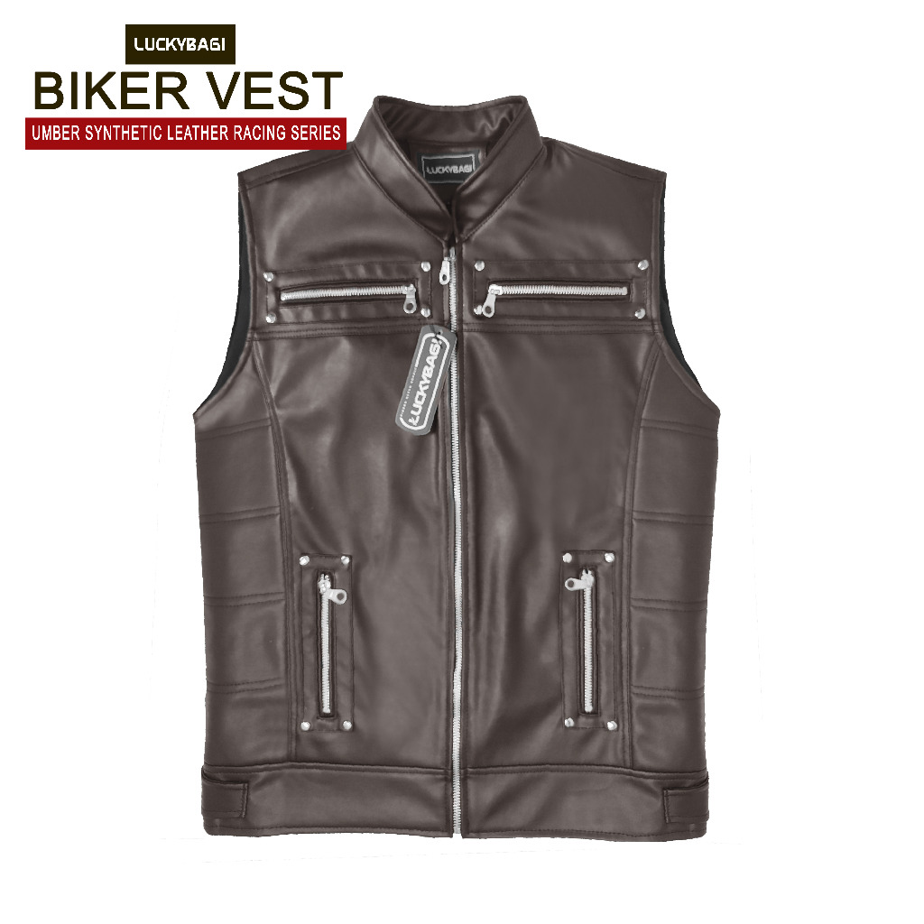 Jual Vest Biker Rompi Kulit Pria Rompi Kulit Sintetis Pria | Shopee ...
