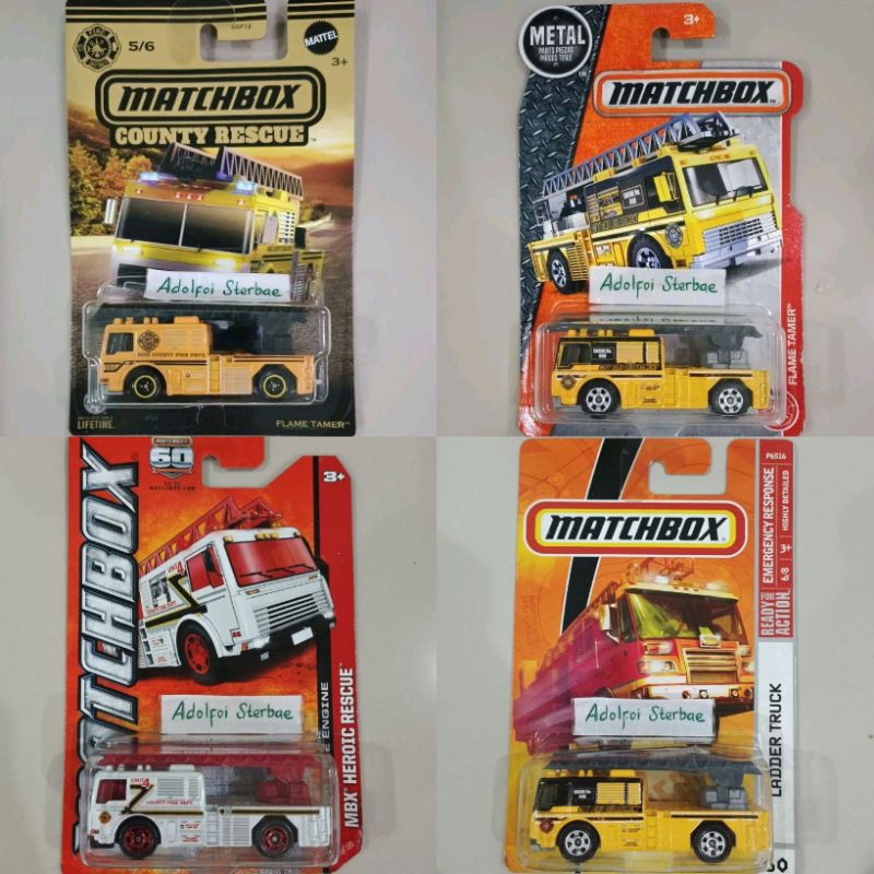 Jual matchbox flame tamer truck pemadam kebakaran edisi county rescue 5 ...
