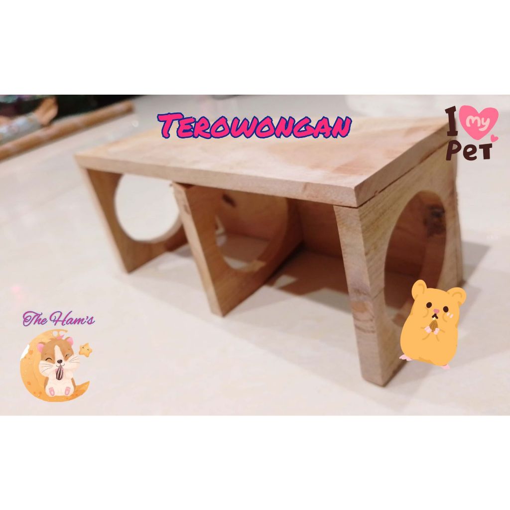 Jual (The Ham's) MAINAN HAMSTER TEROWONGAN TUNNEL RUMAH HIDEOUT KAYU ...
