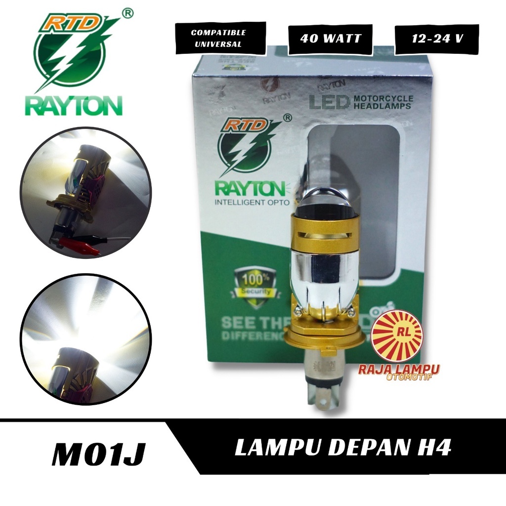Jual Rayton RTD Lampu Led Motor & Mobil H4 Mini Projector Led H4 M01J 40 Watt PNP Bergaransi ...