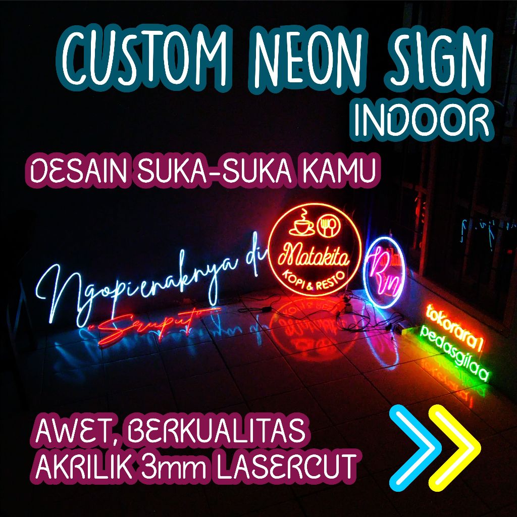 Jual BACA DESKRIPSI ~ Custom Neon Sign Indoor / Custom LED Neon Flex ...