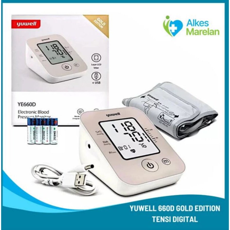 Jual YUWELL - Tensimeter YE660D Gold Edition / Tensi Digital YUWELL YE 660D / Alat Ukur Tekanan ...