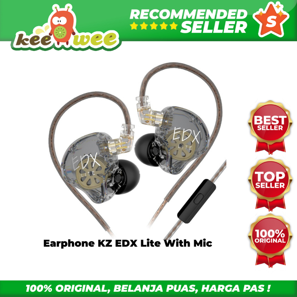Jual Earphone KZ EDX Lite With Mic | Shopee Indonesia