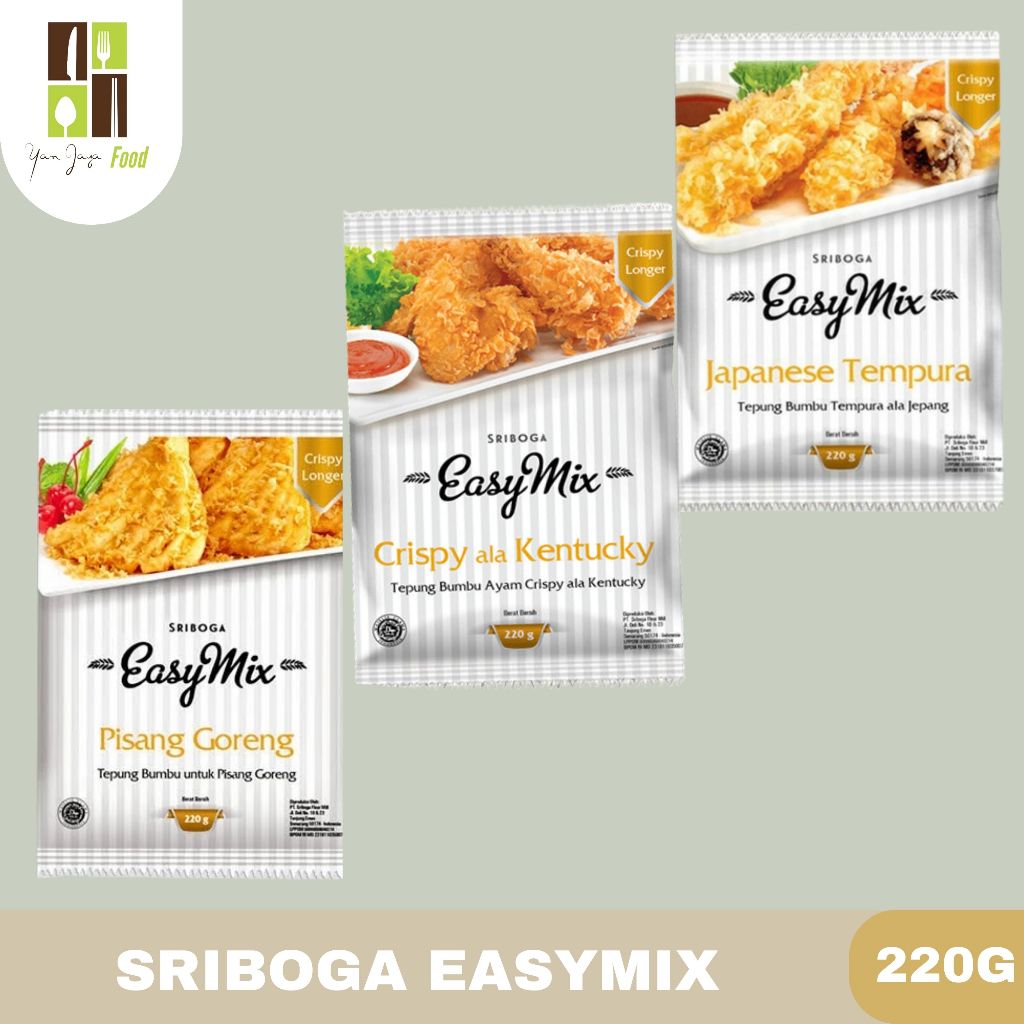 Jual Sriboga Easymix Tepung Pisang Goreng/Japanese Tempura/Crispy Ala Kentucky 220g | Shopee ...