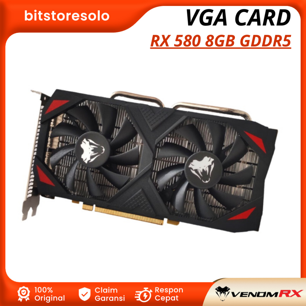 Jual VGA CARD RX 580 8GB GDDR5 256 Bit 2048 Venom RX Stream Processor ...