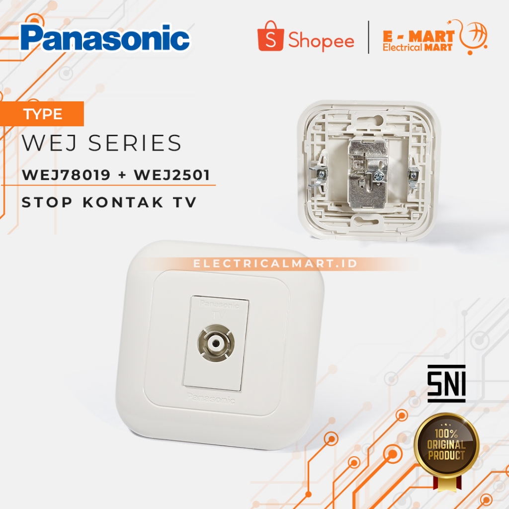 Jual PANASONIC Stop TV Putih WEJ Series SET/ Stop kontak TV Panasonic ...