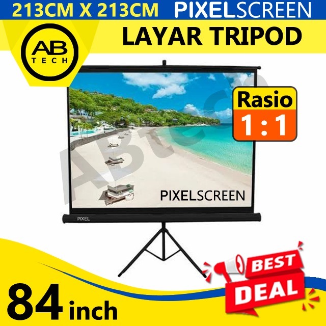 Jual Screen Projector PIXEL Tripod 84" - Layar Proyektor PIXEL Tripot ...